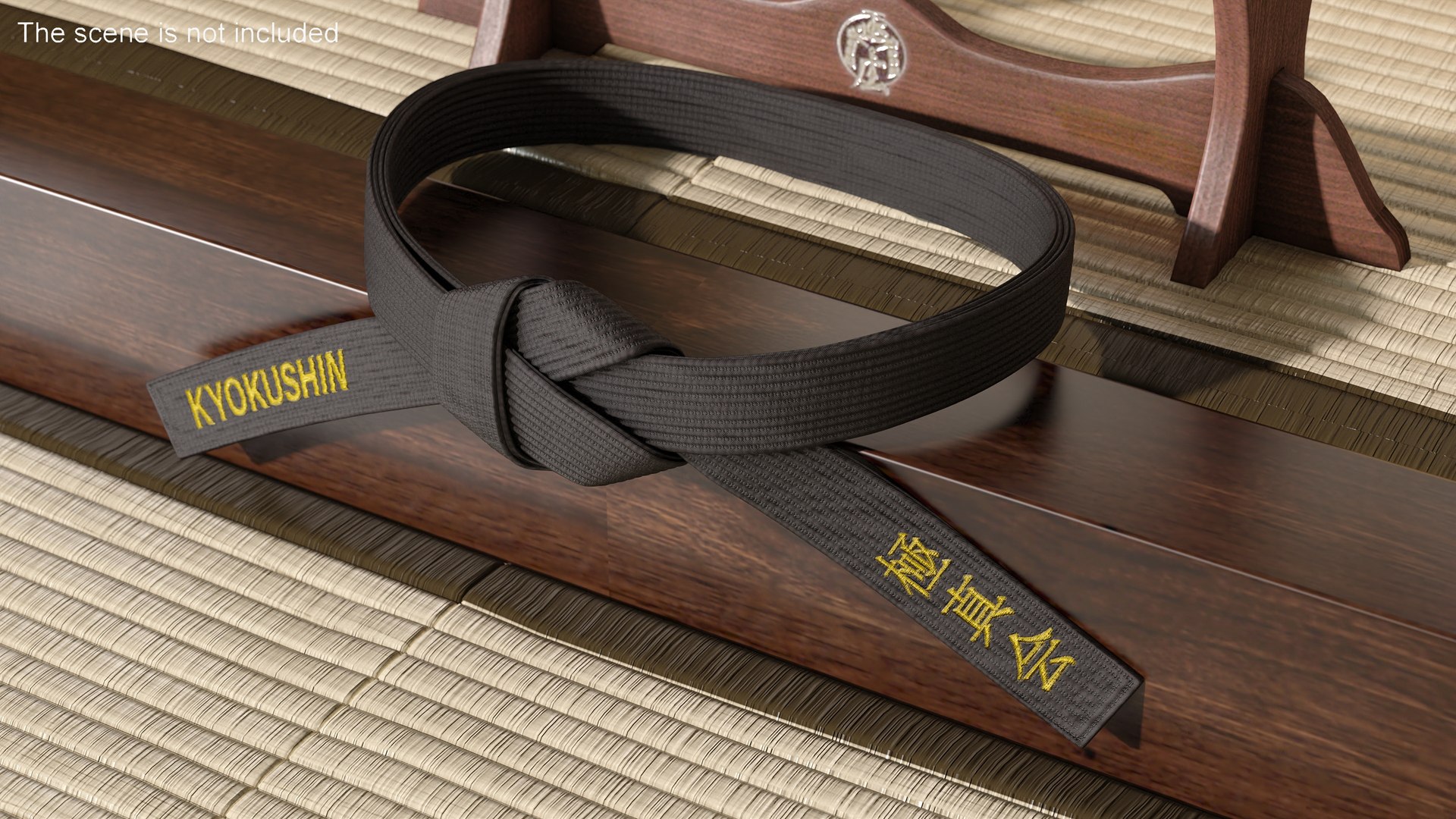 Kyokushin Black Waist Obi Belt Model - TurboSquid 2132268