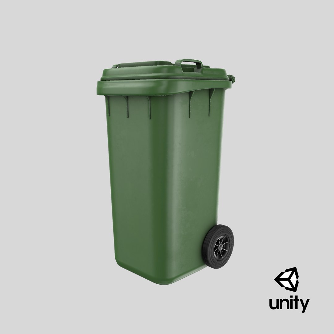 3D Wheeled Garbage Bin Green - TurboSquid 2073125