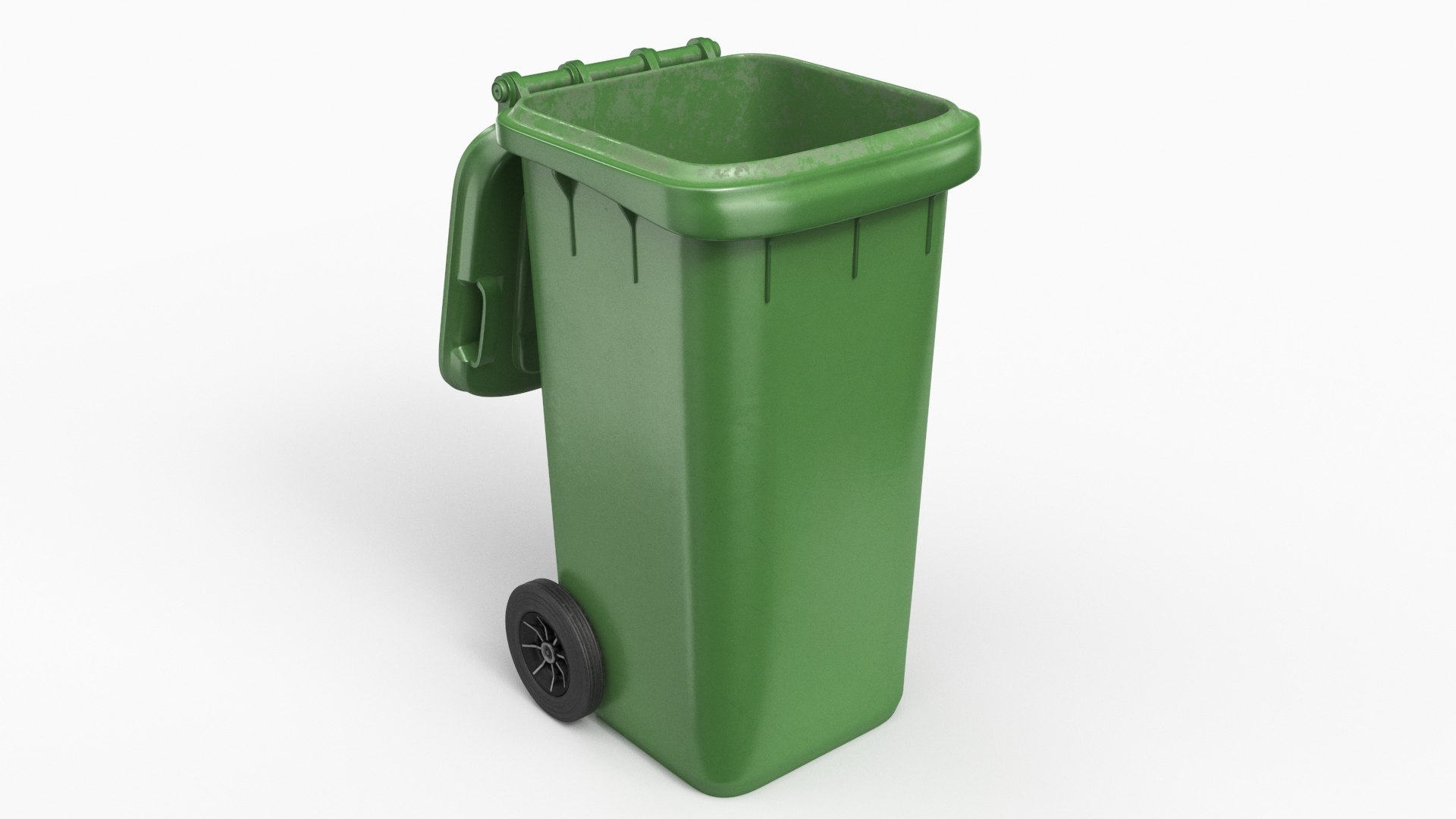 3D Wheeled Garbage Bin Green - TurboSquid 2073125