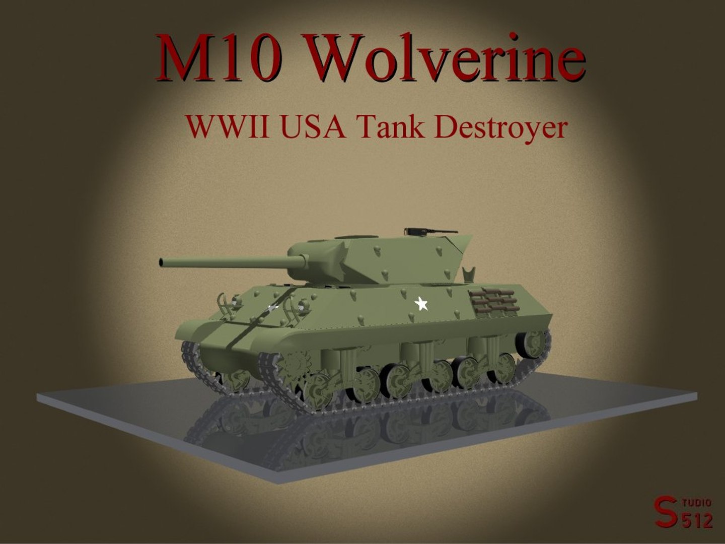 3d Model M10 Wolverine Tank Destroyer