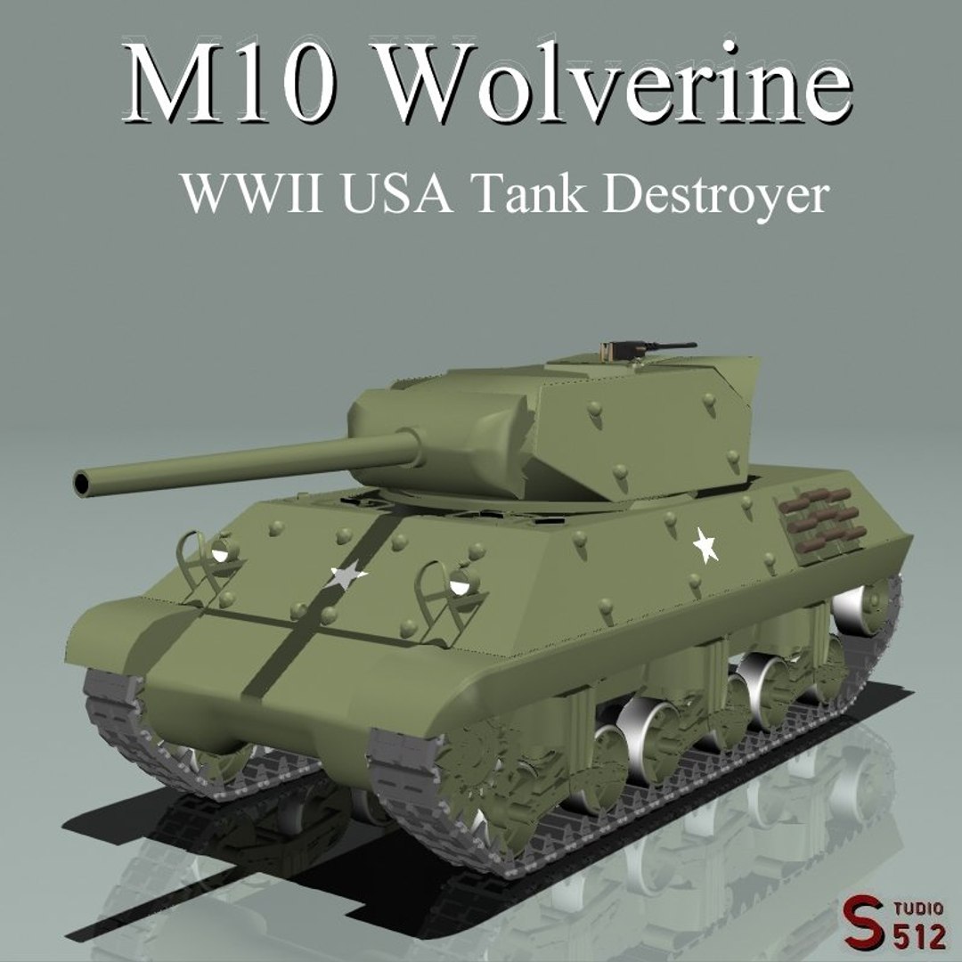 3d Model M10 Wolverine Tank Destroyer