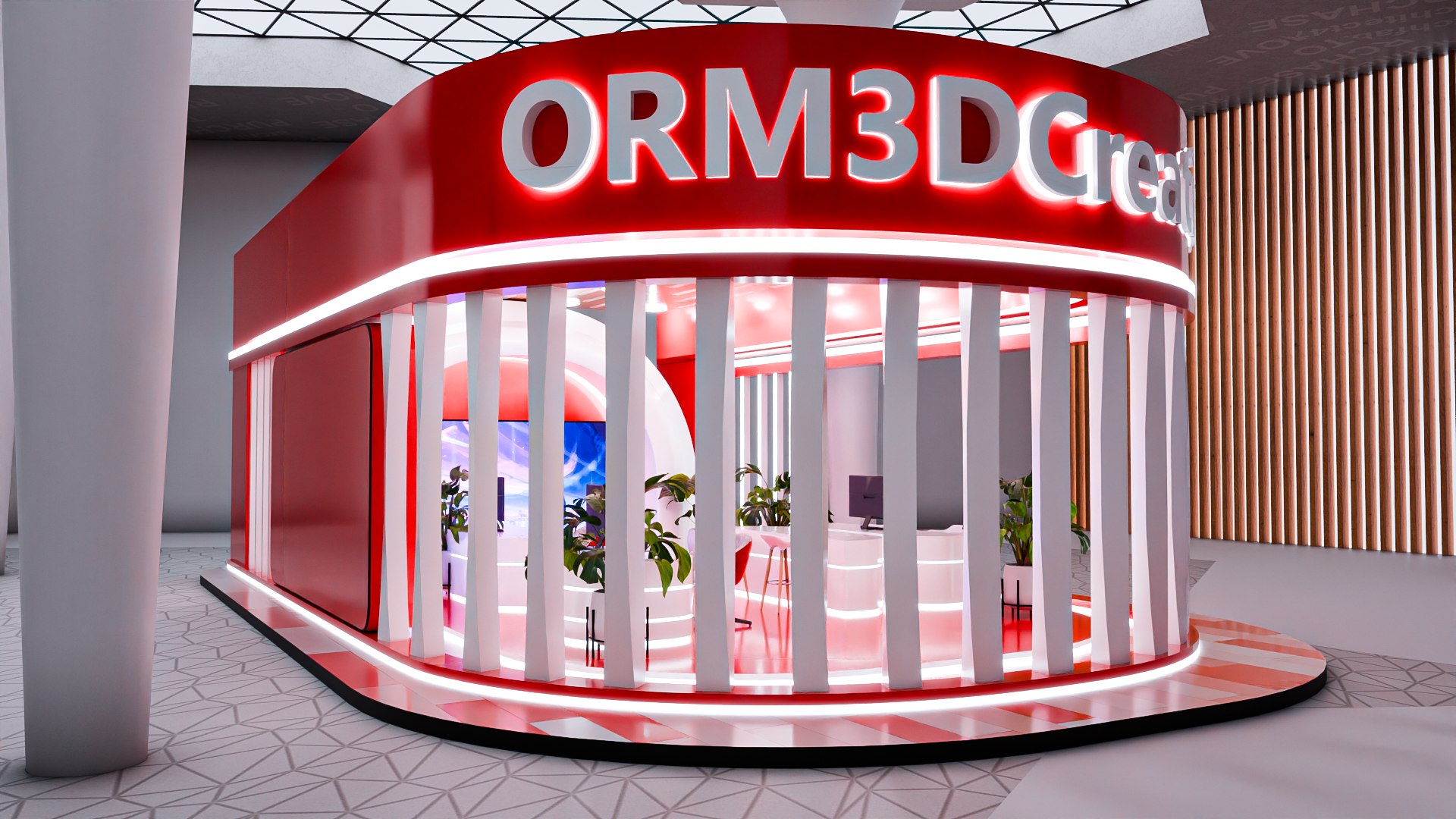 Exhibition Booth 3D Model Clean Topology Node Based Shaders 3D Model 3D ...