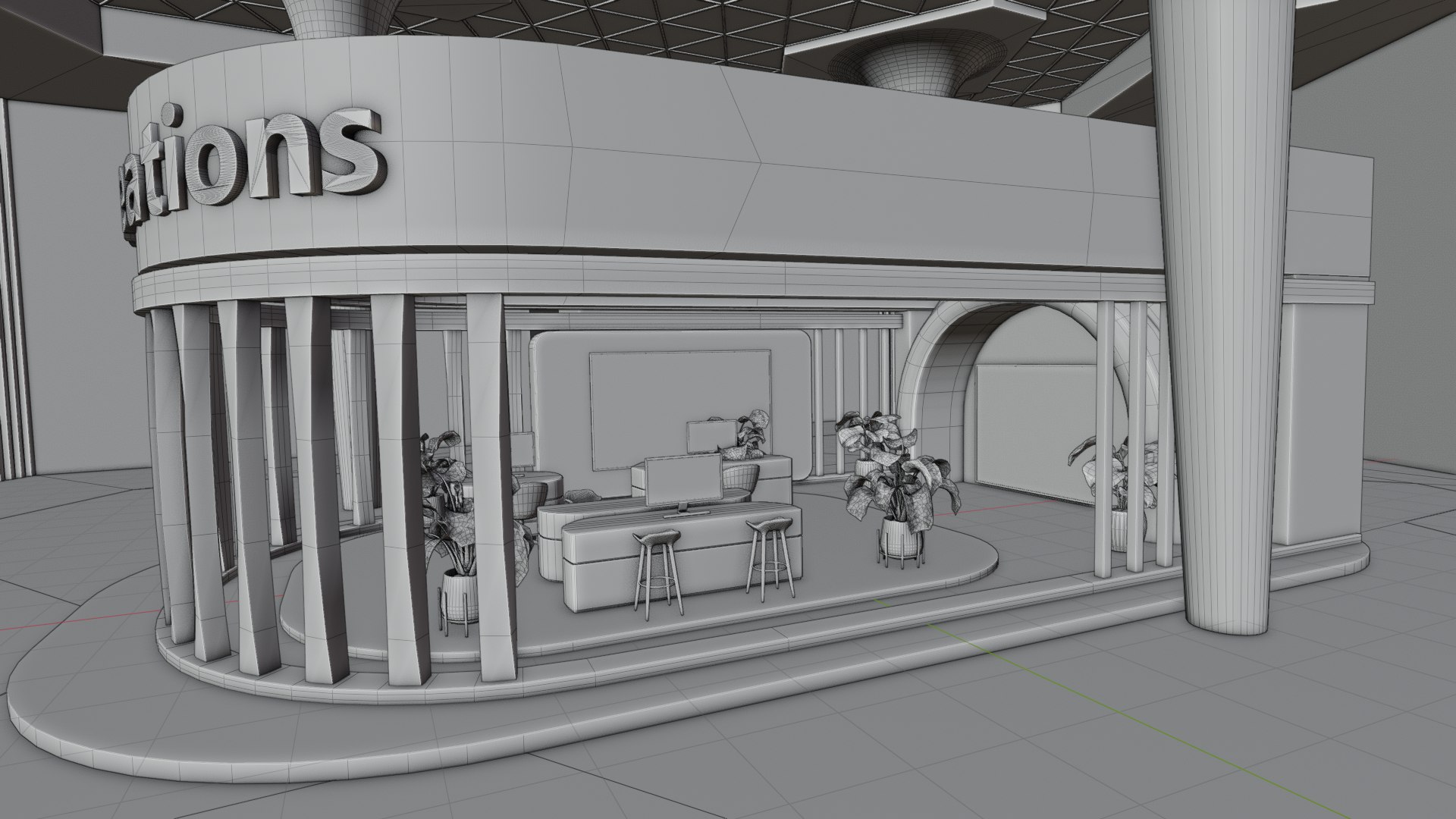 Exhibition Booth 3D Model Clean Topology Node Based Shaders 3D Model 3D ...