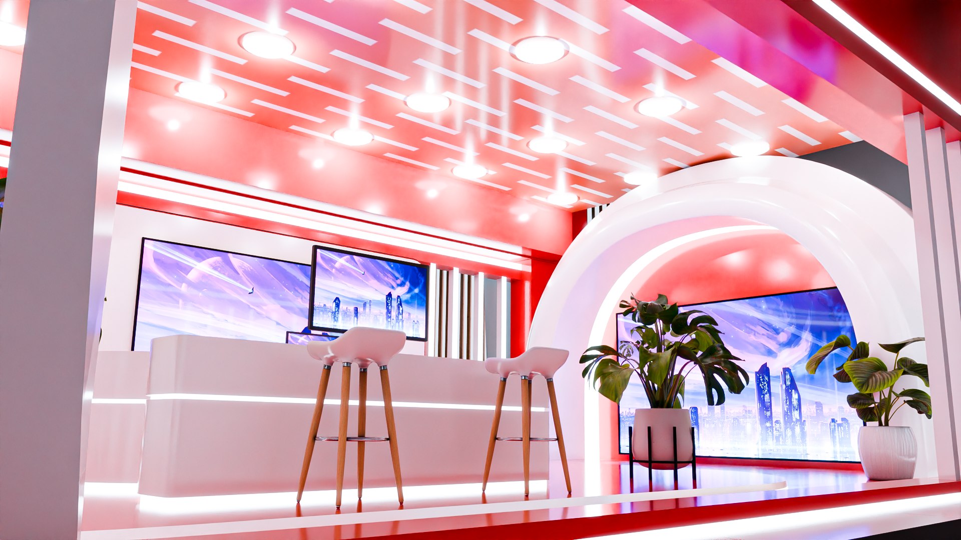 Exhibition Booth 3D Model Clean Topology Node Based Shaders 3D Model 3D ...