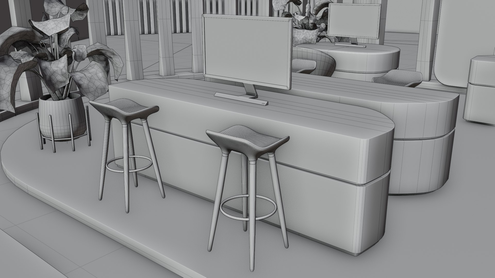 Exhibition Booth 3D Model Clean Topology Node Based Shaders 3D Model 3D ...