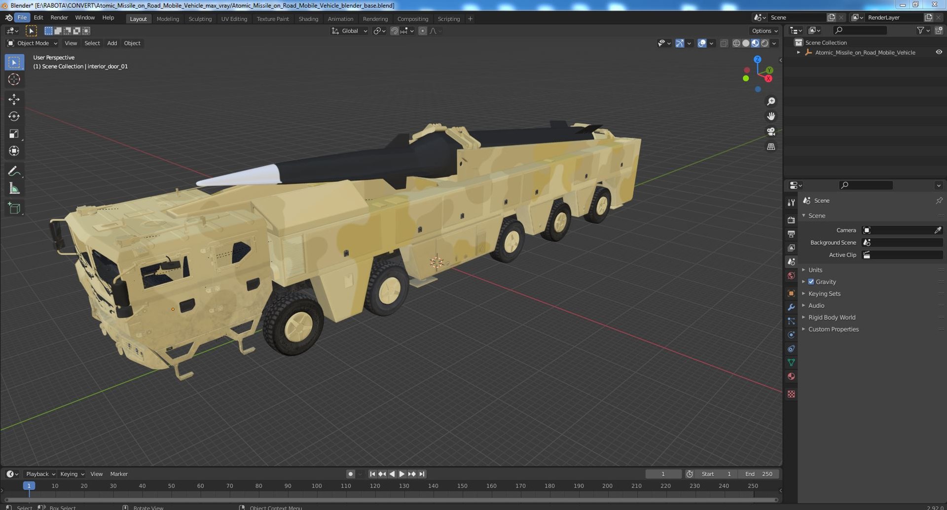 Atomic Missile On Road Mobile Vehicle Model - TurboSquid 2097587