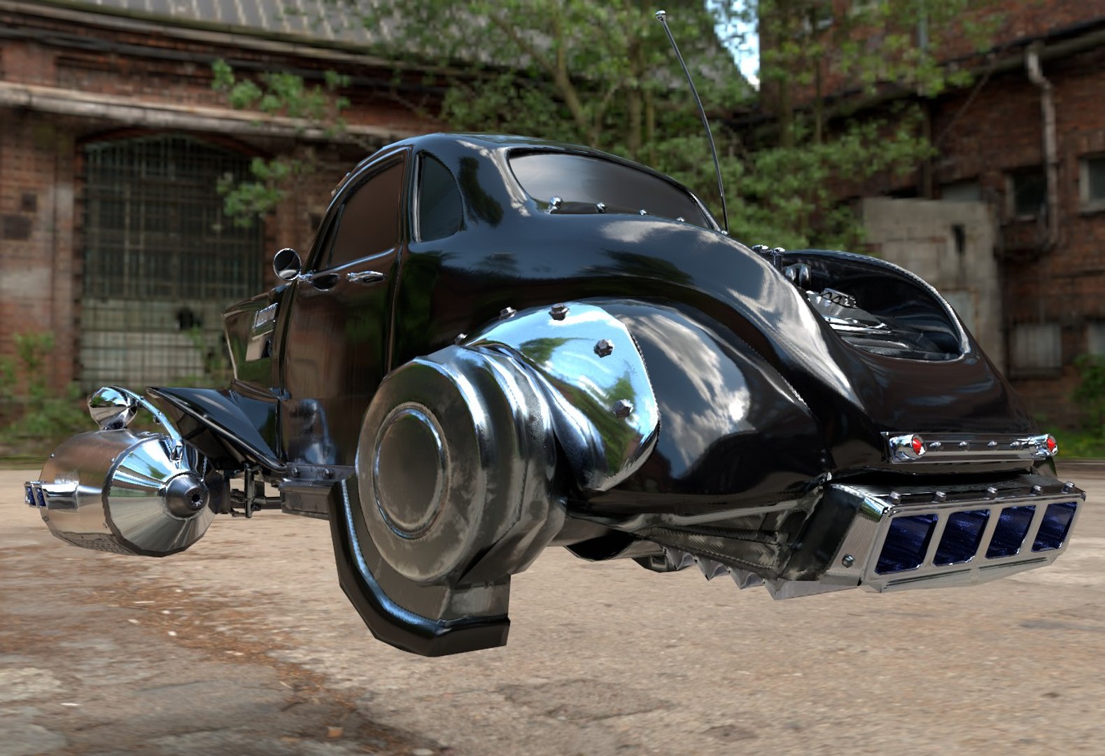 3D Flying Retro Futuristic Car - TurboSquid 1569409