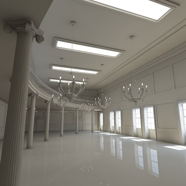 3d classic interior scene 1