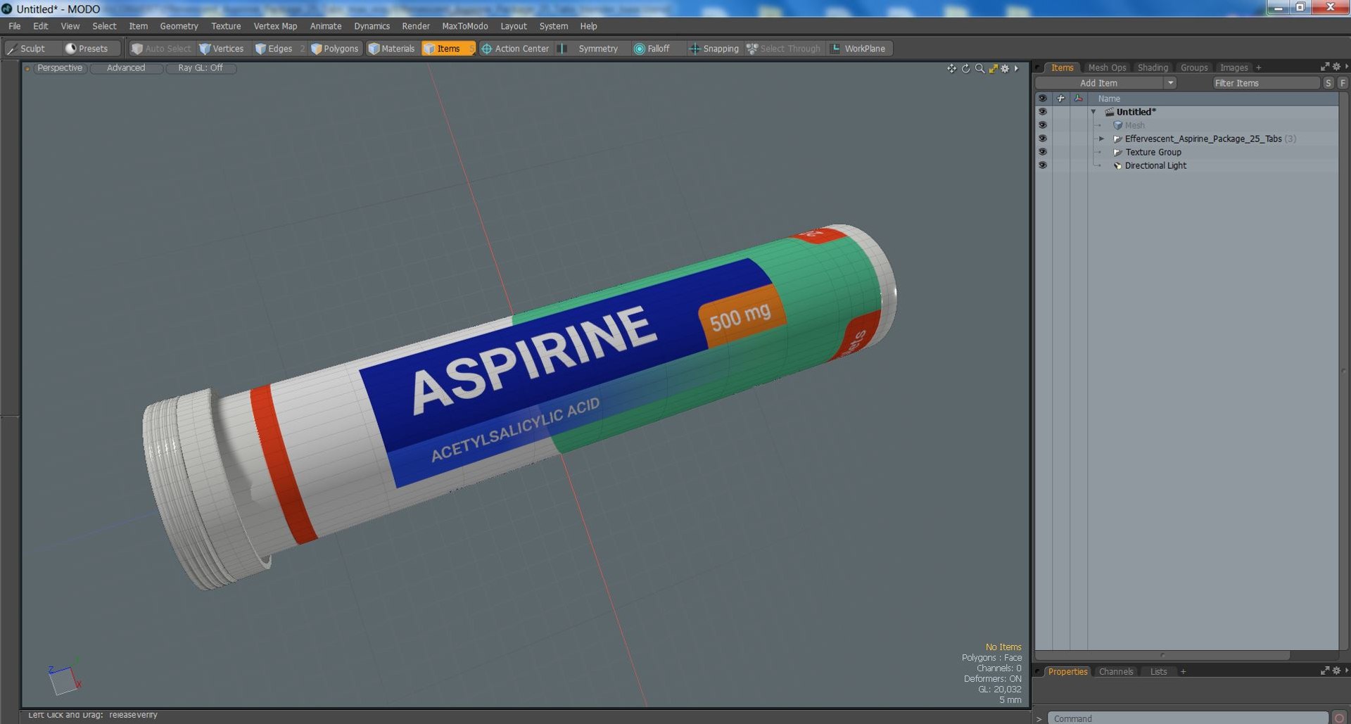 Effervescent Aspirine Package 25 Tabs 3D Model - TurboSquid 2211520