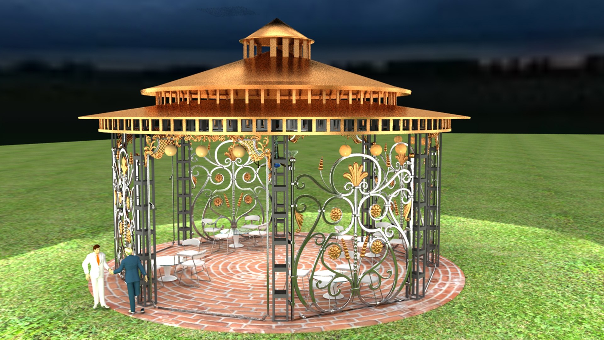 4 Side Rounded Stand Model - TurboSquid 1988309