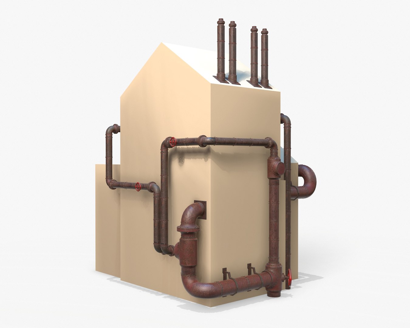 3D Industrial Steam Pipes PBR model - TurboSquid 1742665