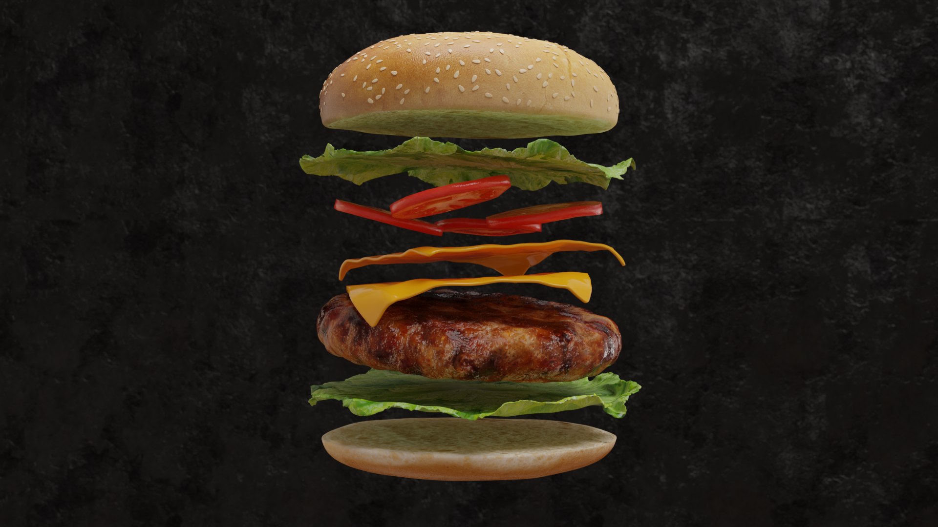 Hamburger Realistic Burger model - TurboSquid 2163923