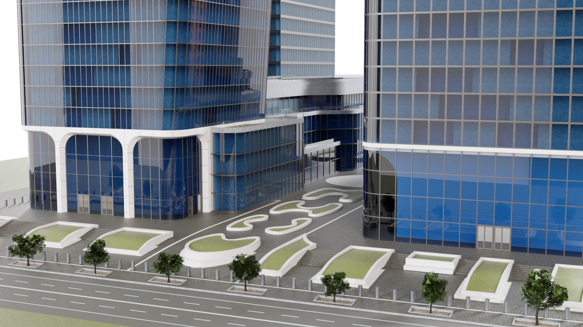 High-Detail Glass Skyscraper Complex 3D Model - TurboSquid 2452483