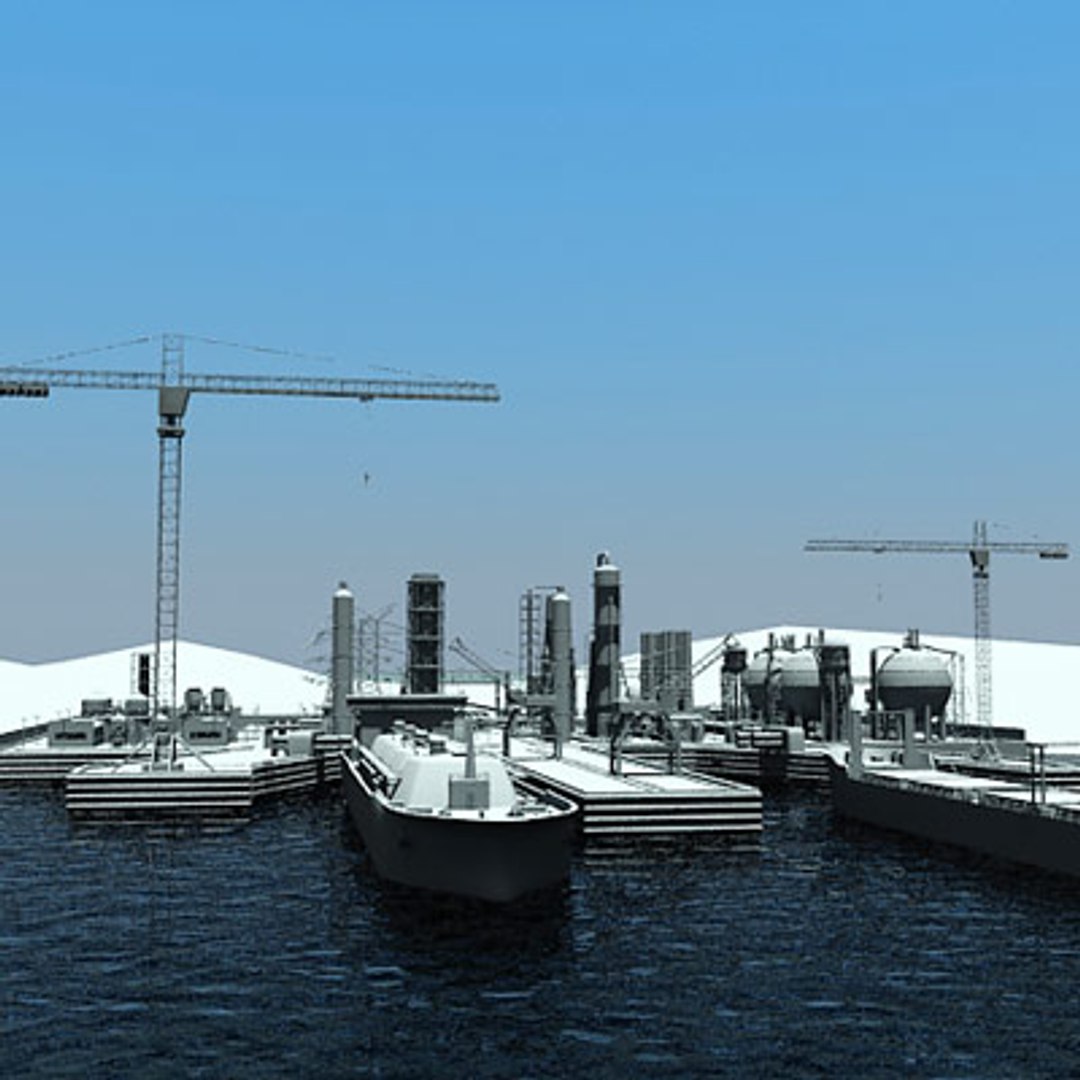 3d Model Industrial Port Terminal