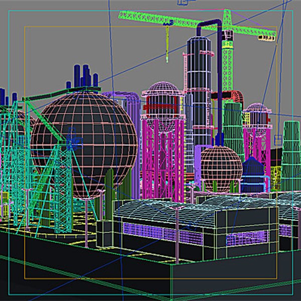 3d model industrial port terminal