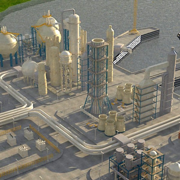 3d model industrial port terminal
