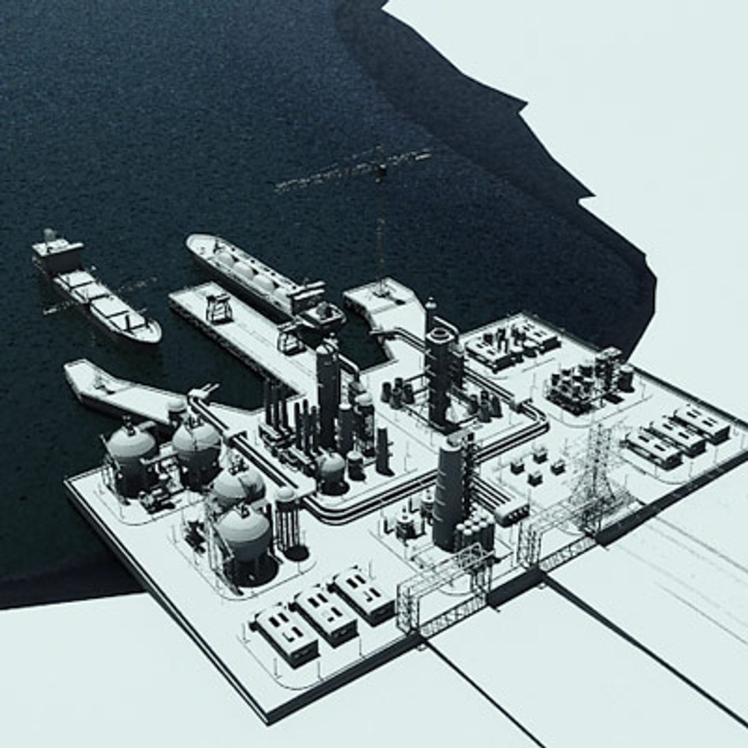 3d Model Industrial Port Terminal