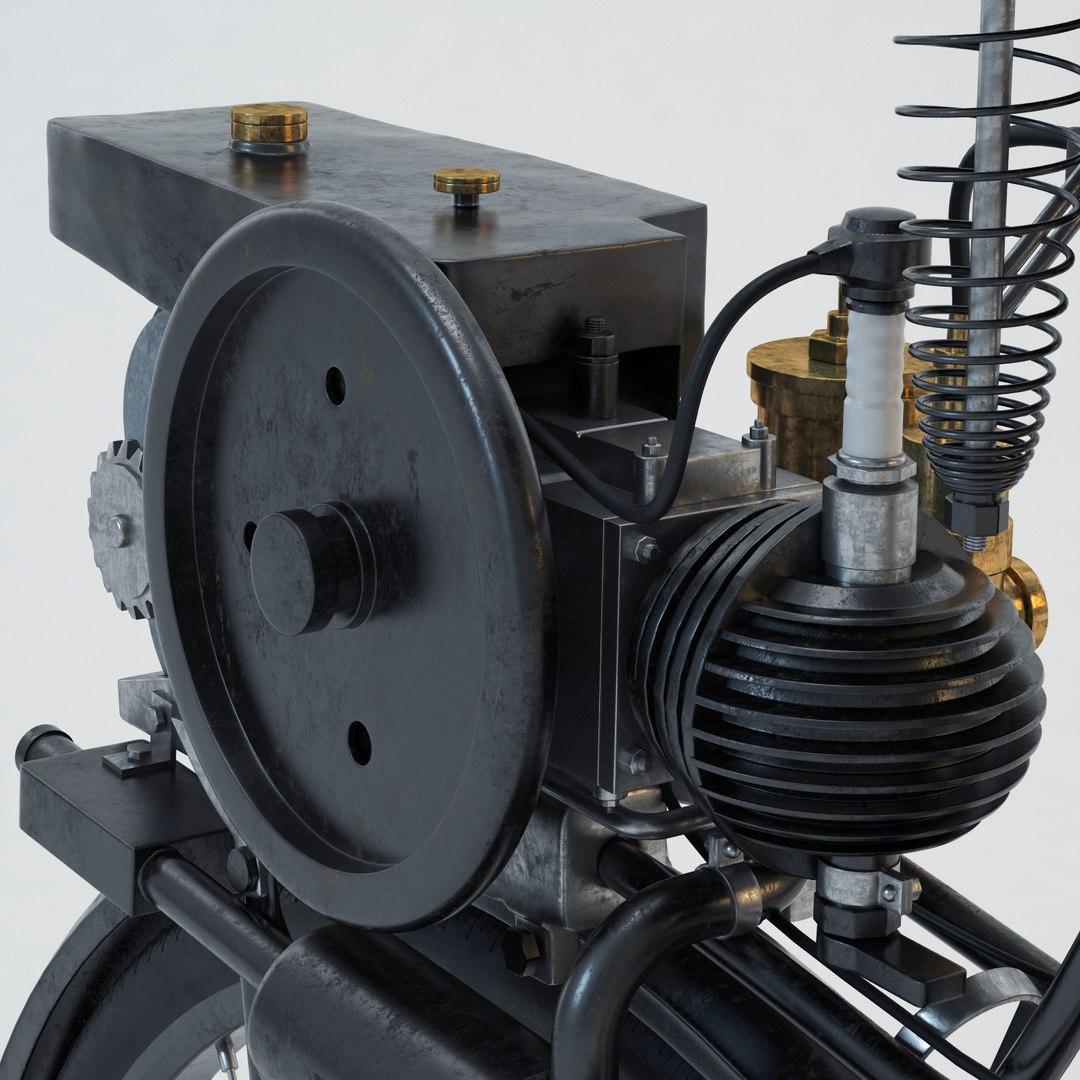 3d 1919 Simplex Motorcycle Motor