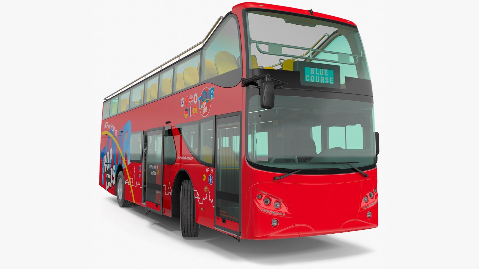 3D Open Top Double Decker Hop On Off Tour Bus Rigged - TurboSquid 2061303