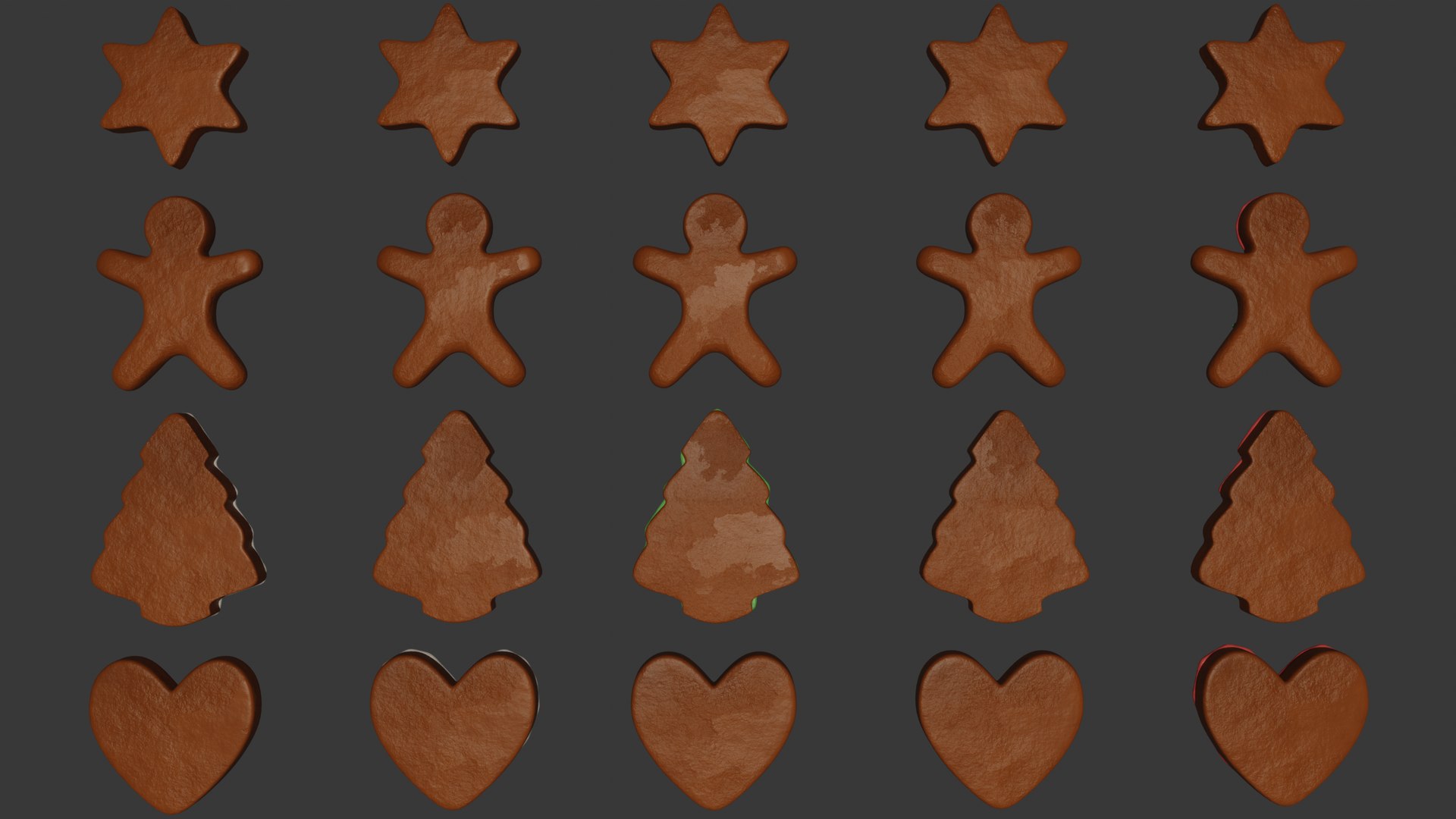 3D Gingerbread Cookies Model - TurboSquid 1993104
