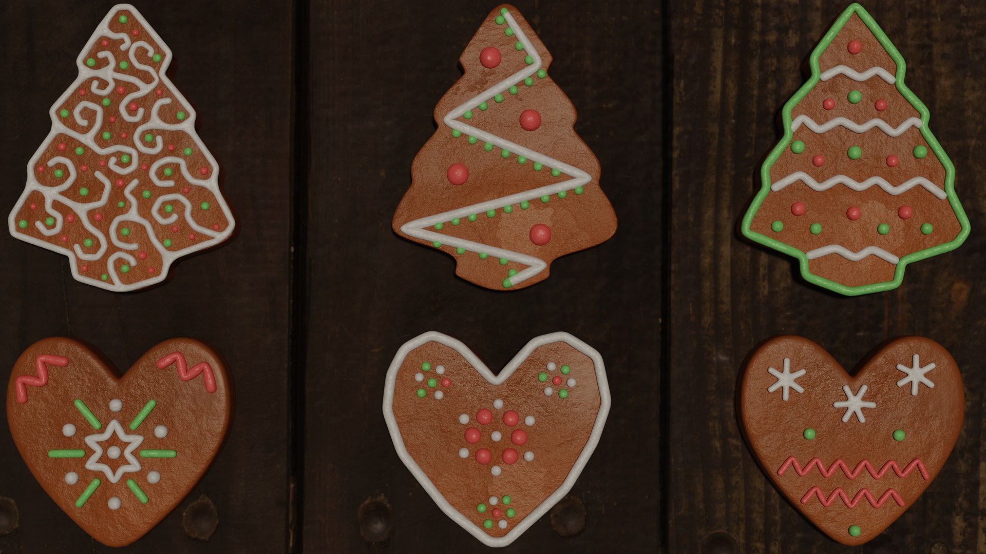 3D Gingerbread Cookies Model - TurboSquid 1993104