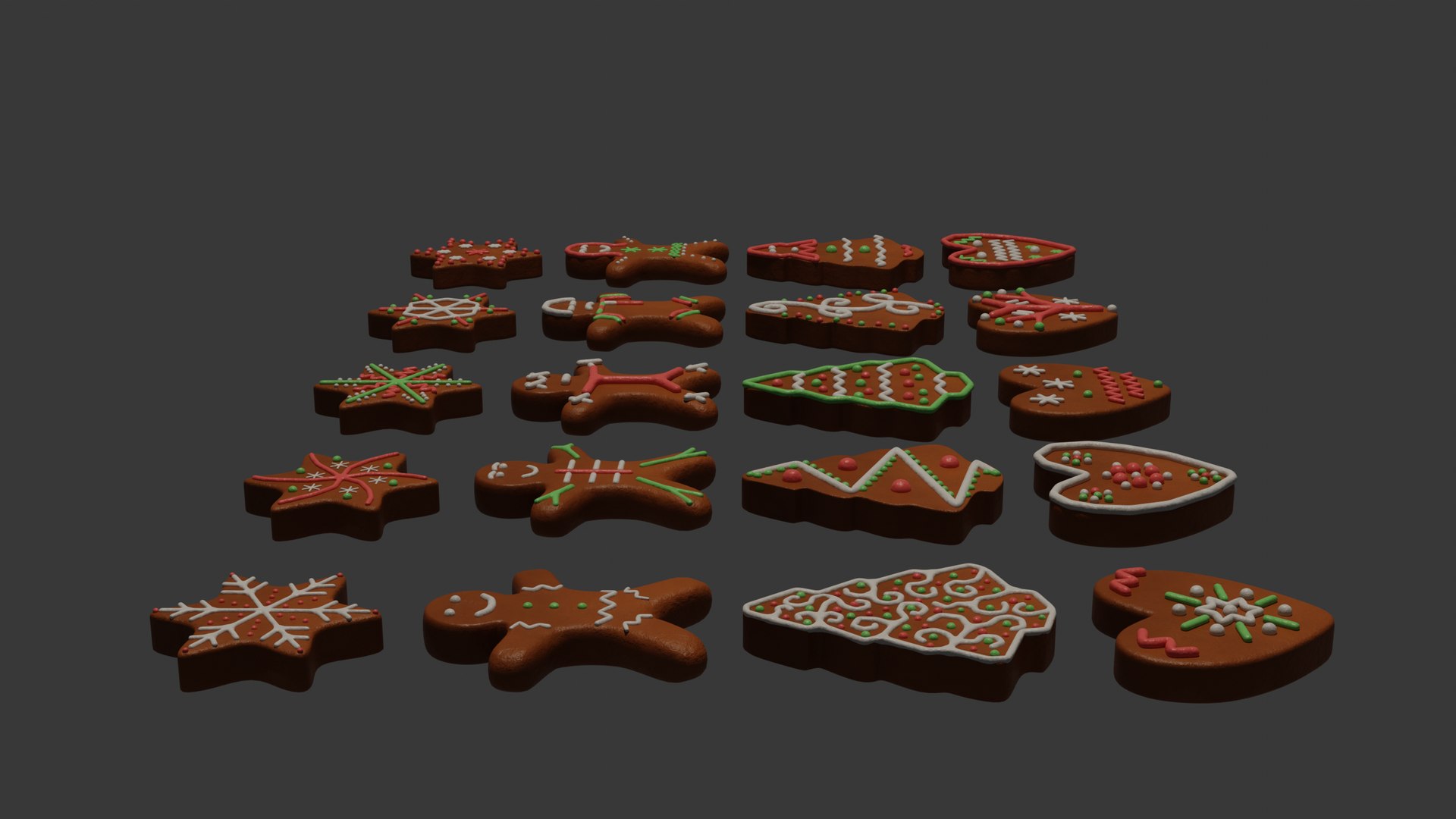3D Gingerbread Cookies Model - TurboSquid 1993104
