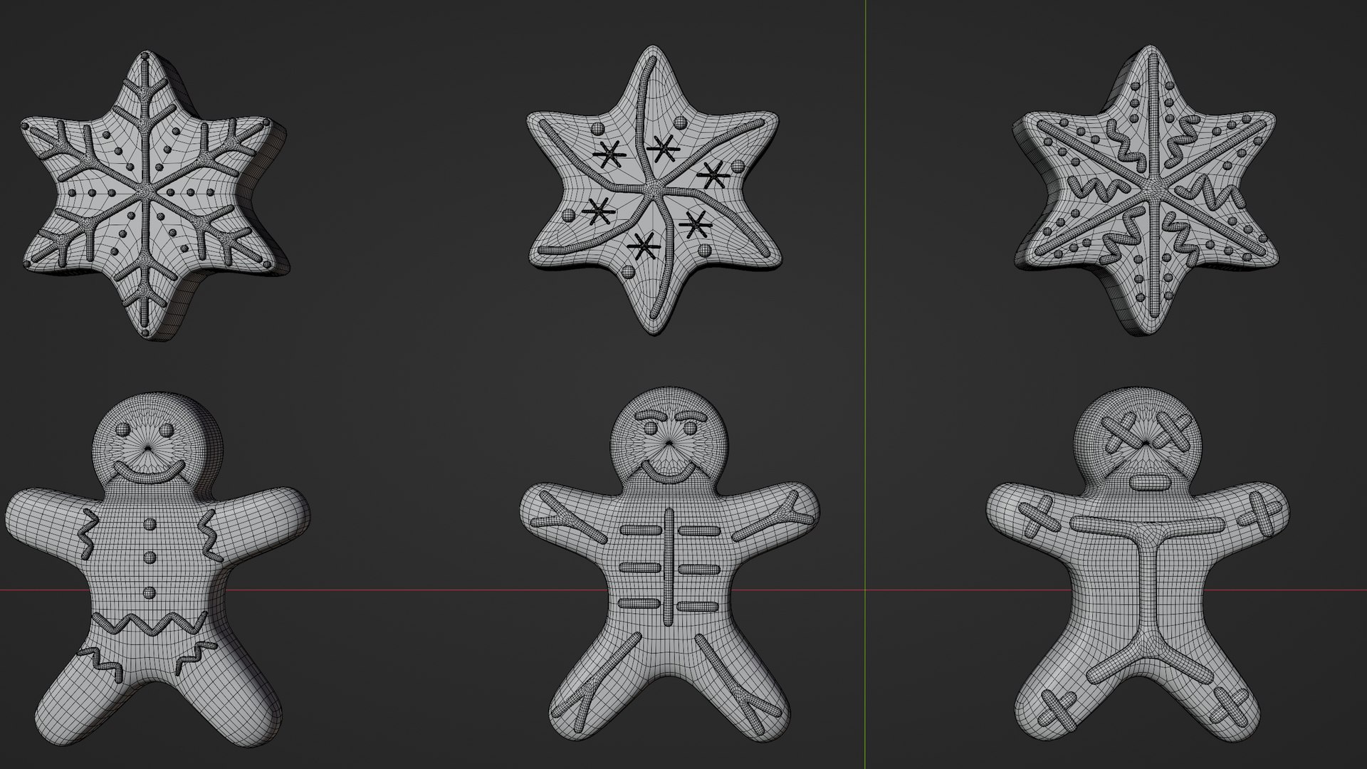 3D Gingerbread Cookies Model - TurboSquid 1993104