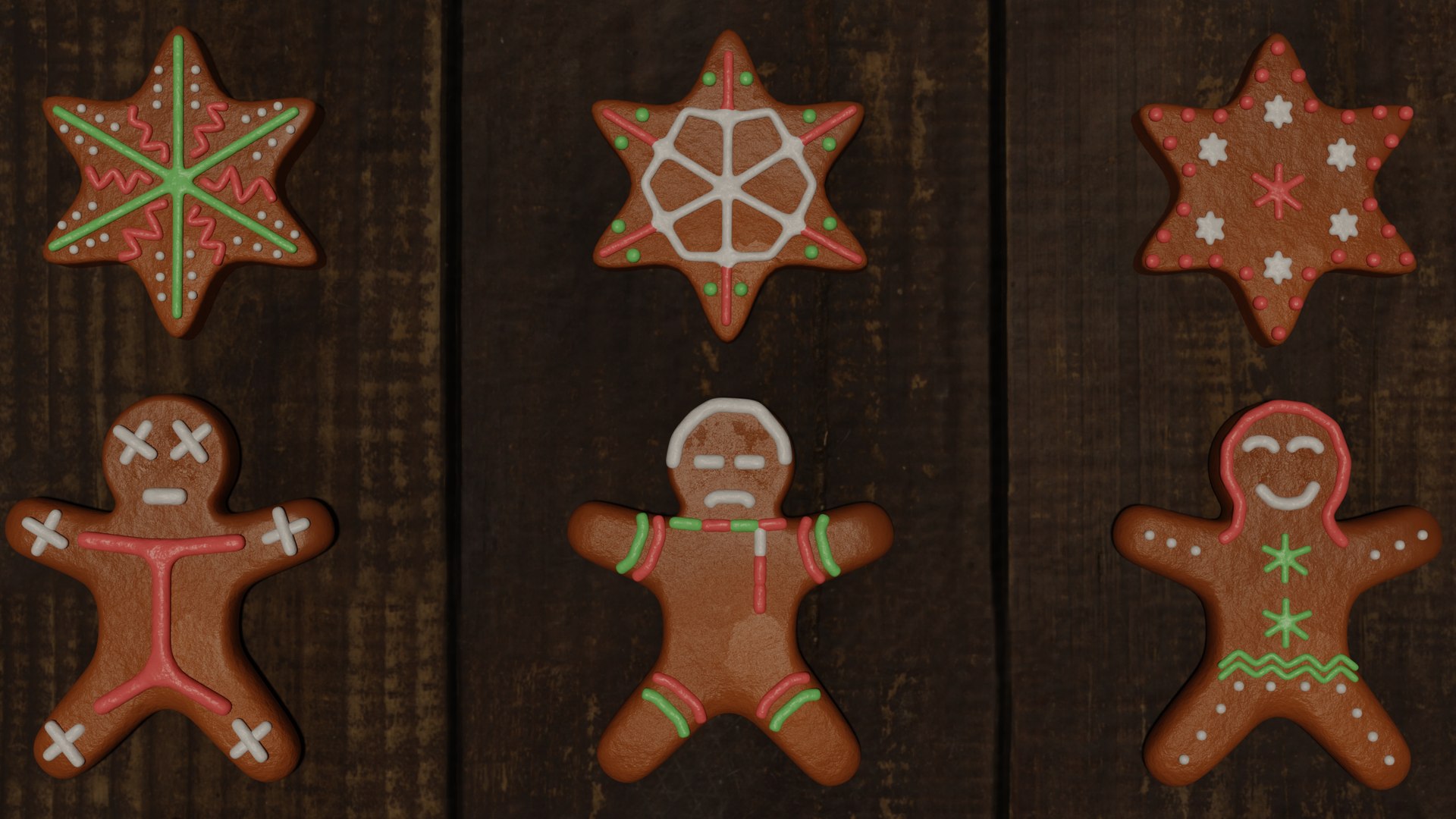 3D Gingerbread Cookies Model - TurboSquid 1993104