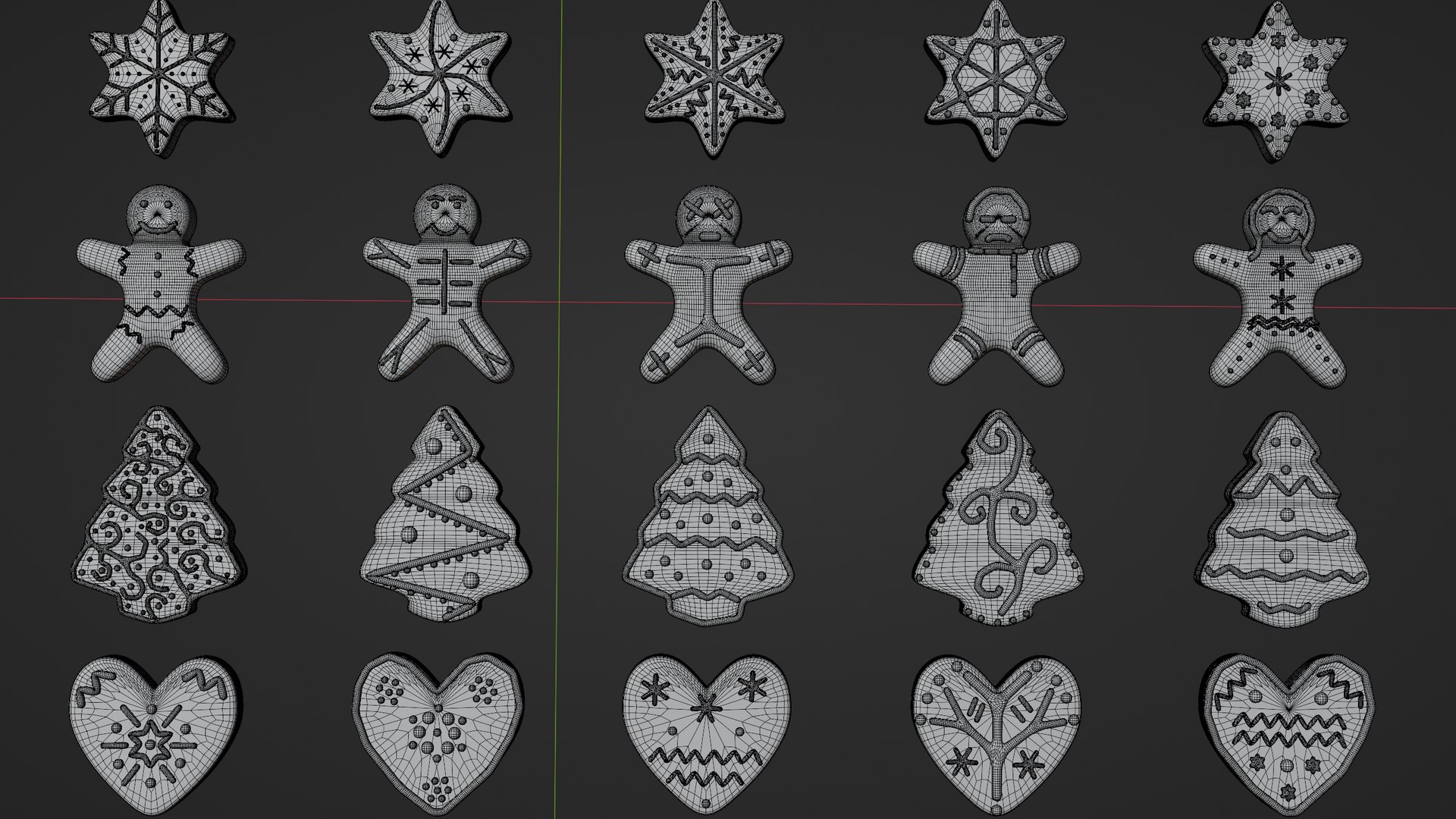 3D Gingerbread Cookies Model - TurboSquid 1993104