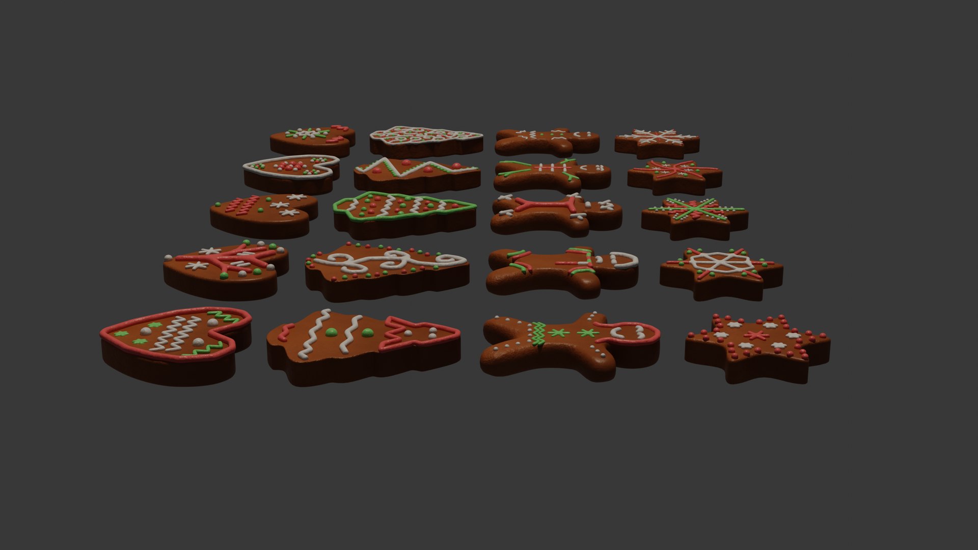 3D Gingerbread Cookies Model - TurboSquid 1993104