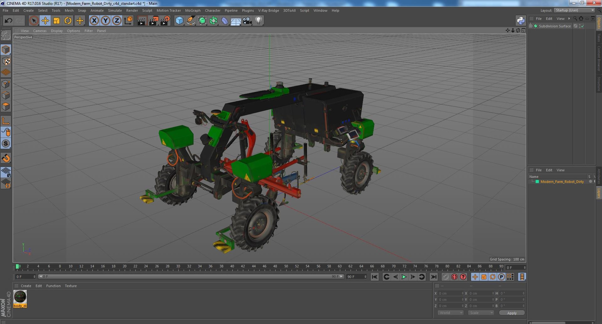 Modern Farm Robot Dirty 3D - TurboSquid 2180388