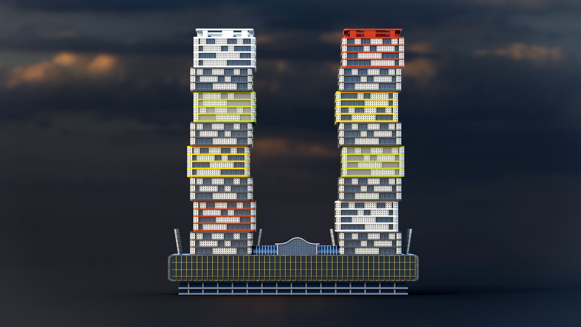 Lusail City TwinTower 3D Model - TurboSquid 2007720