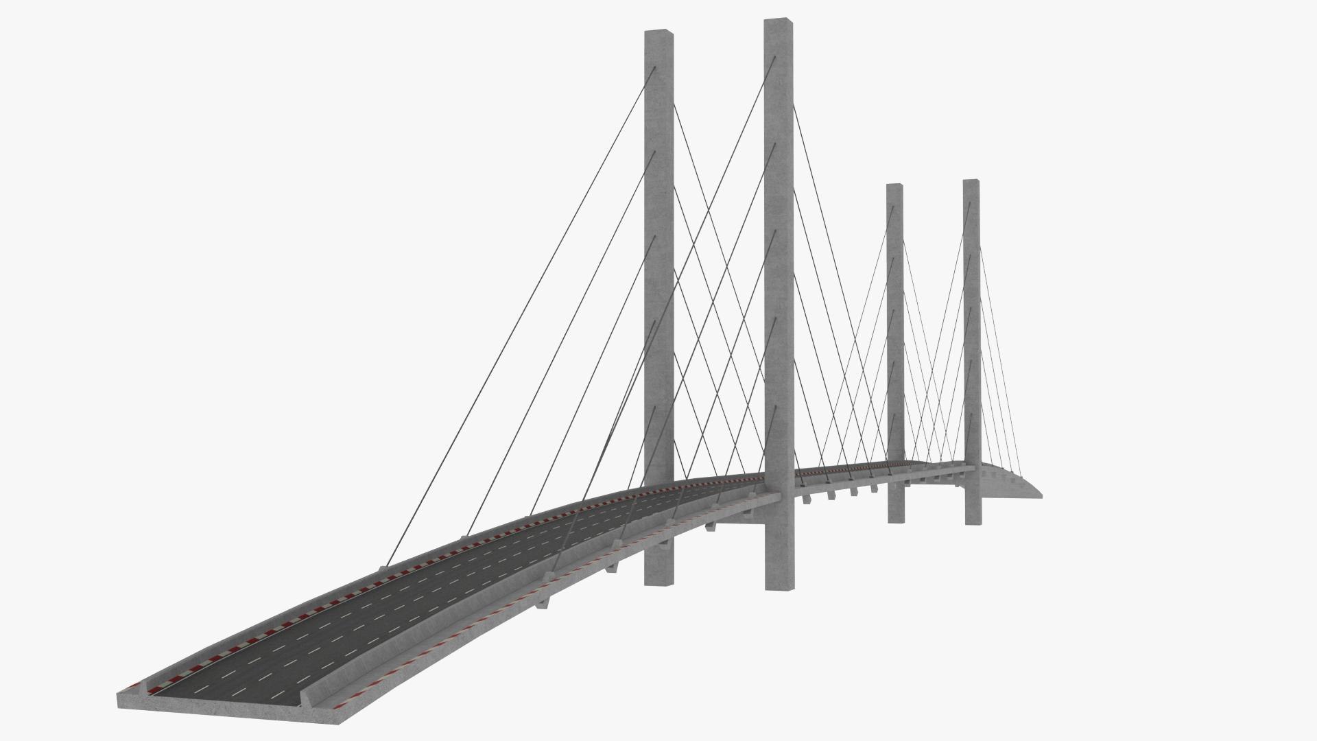 3D Cable-stayed Bridge - TurboSquid 1392830