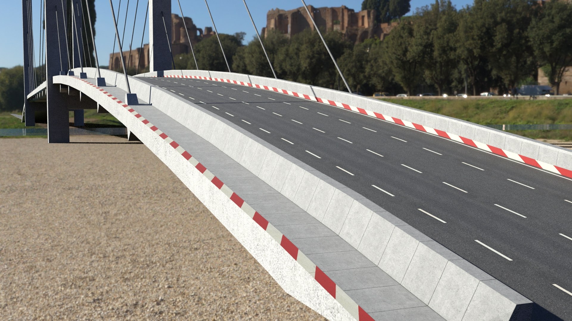 3D Cable-stayed Bridge - TurboSquid 1392830