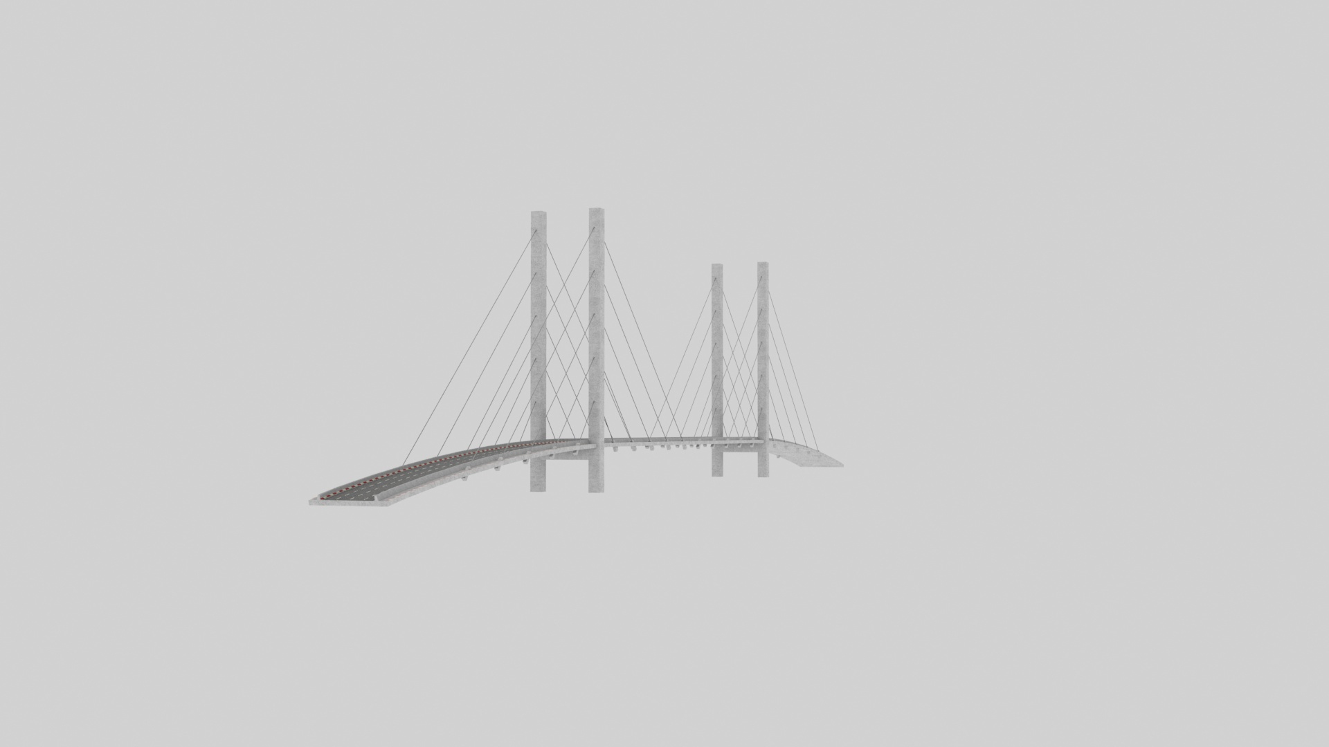 3D Cable-stayed Bridge - TurboSquid 1392830
