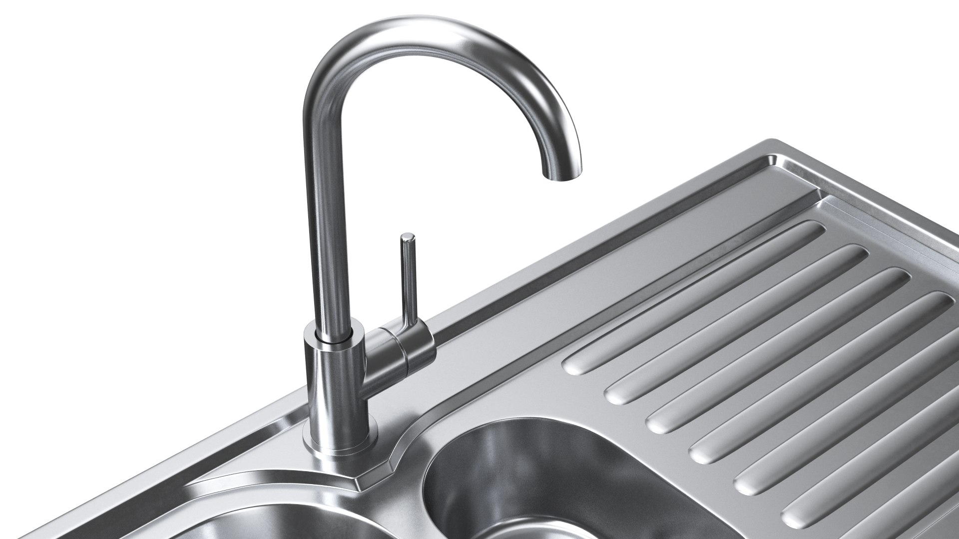 3D Double Bowl Faucet Kitchen Sink - TurboSquid 1976433