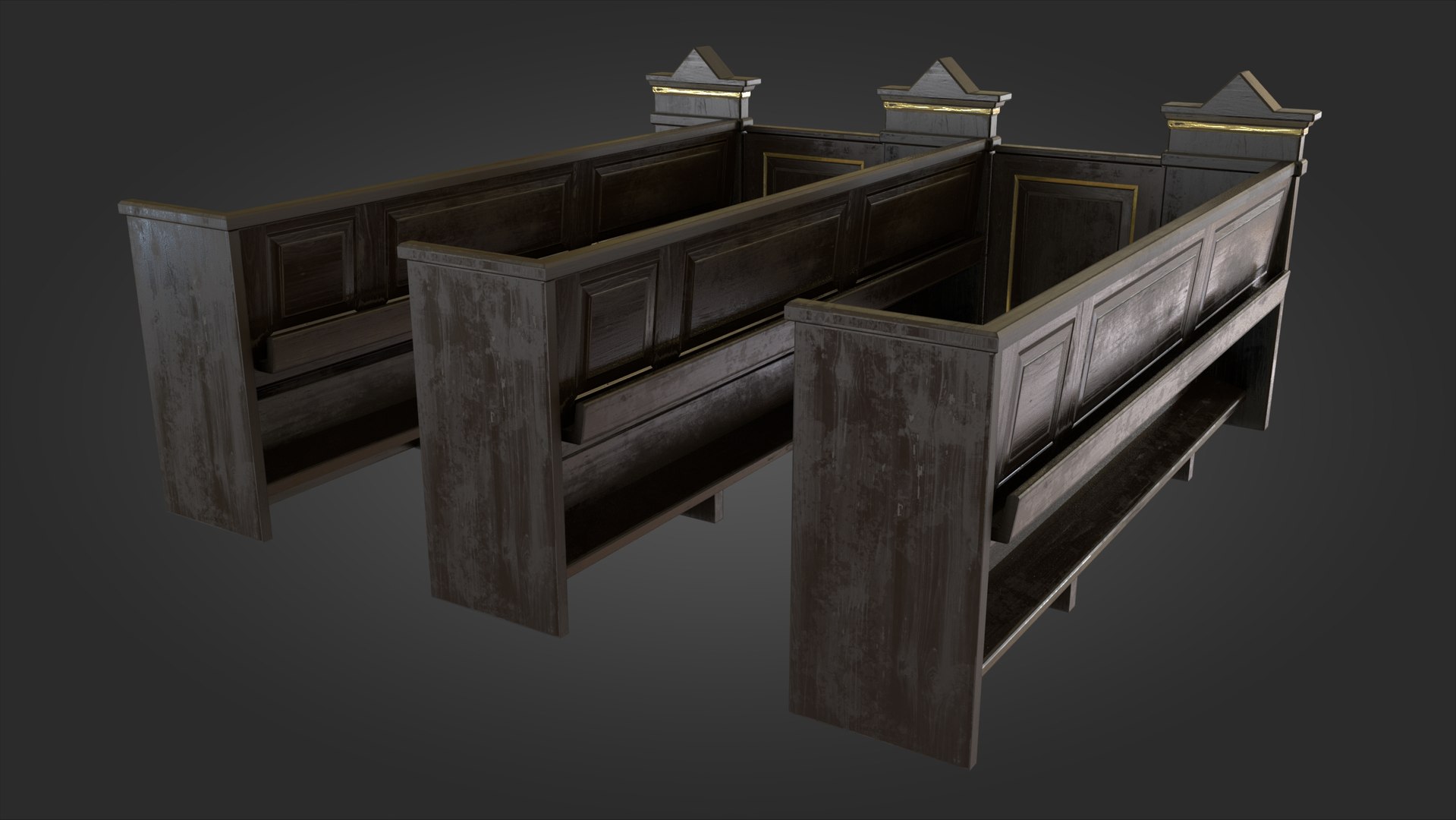 3D Medieval Church Benches Brown - PBR Model - TurboSquid 1825986