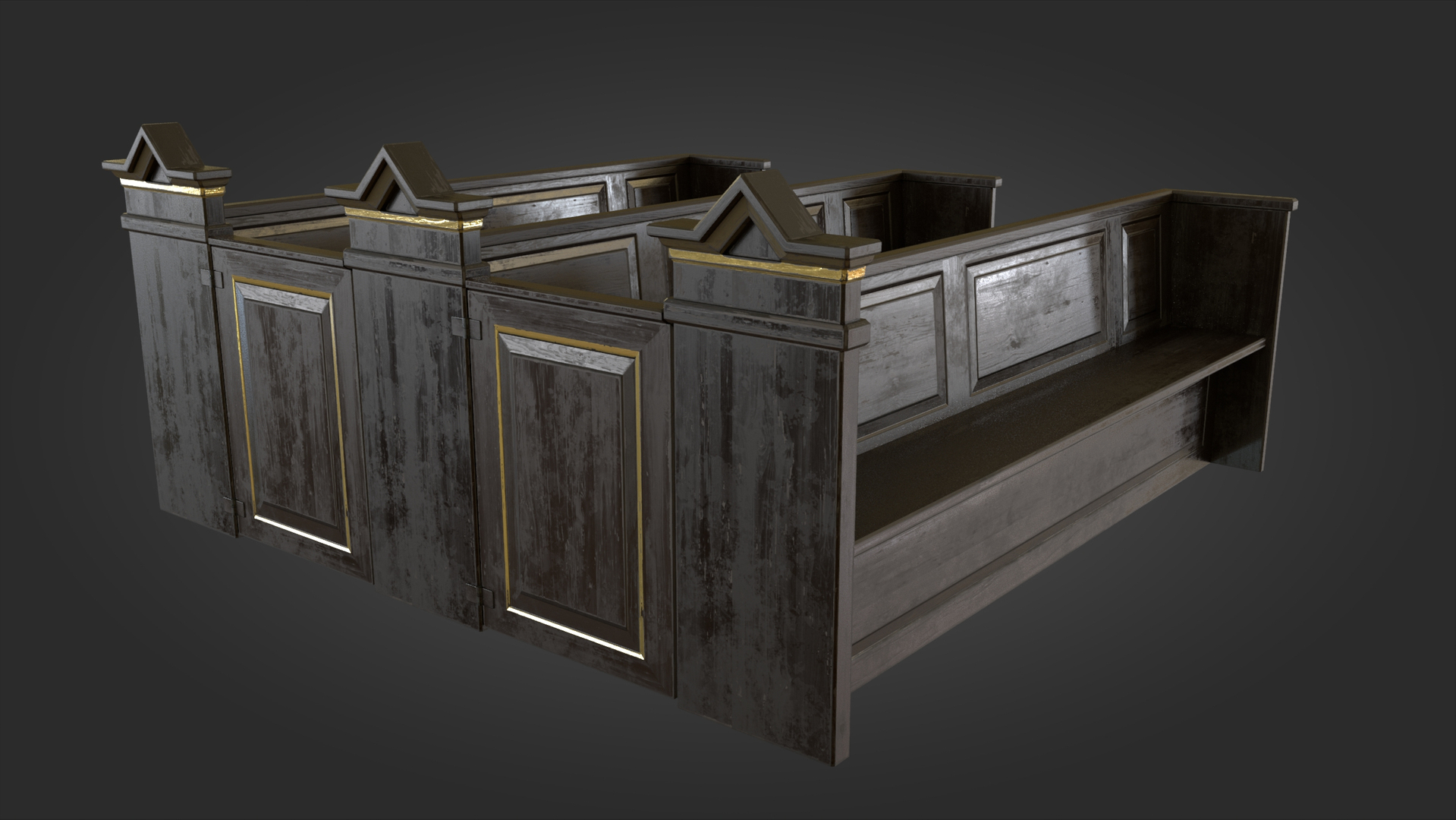 3D Medieval Church Benches Brown - PBR Model - TurboSquid 1825986