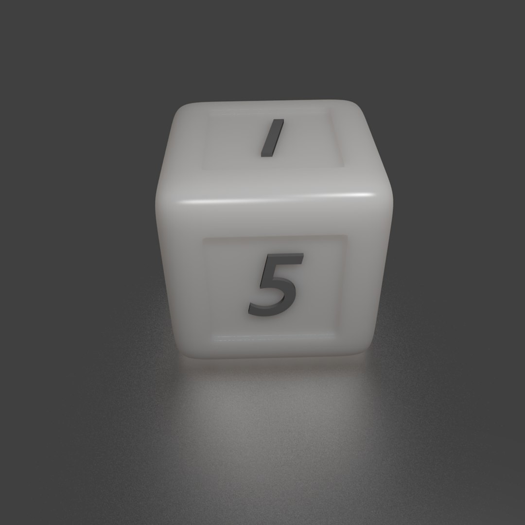 3d dice numbers model