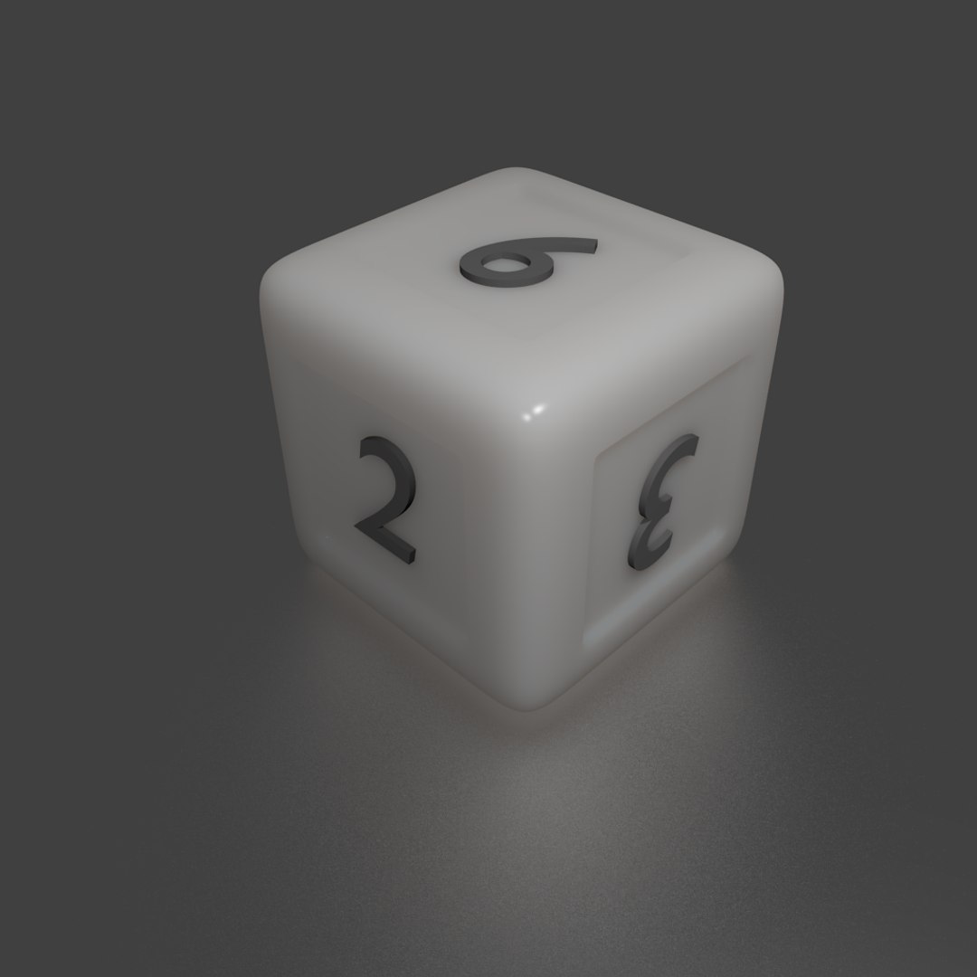 3d dice numbers model
