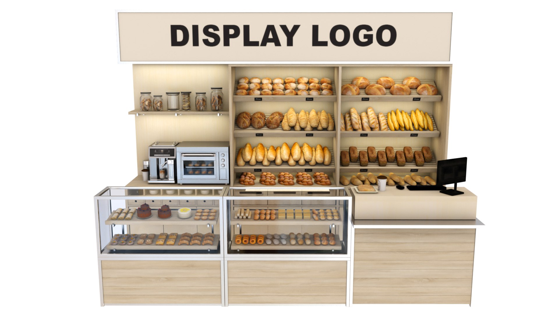 3D Bakery Display Shelves - TurboSquid 2184291
