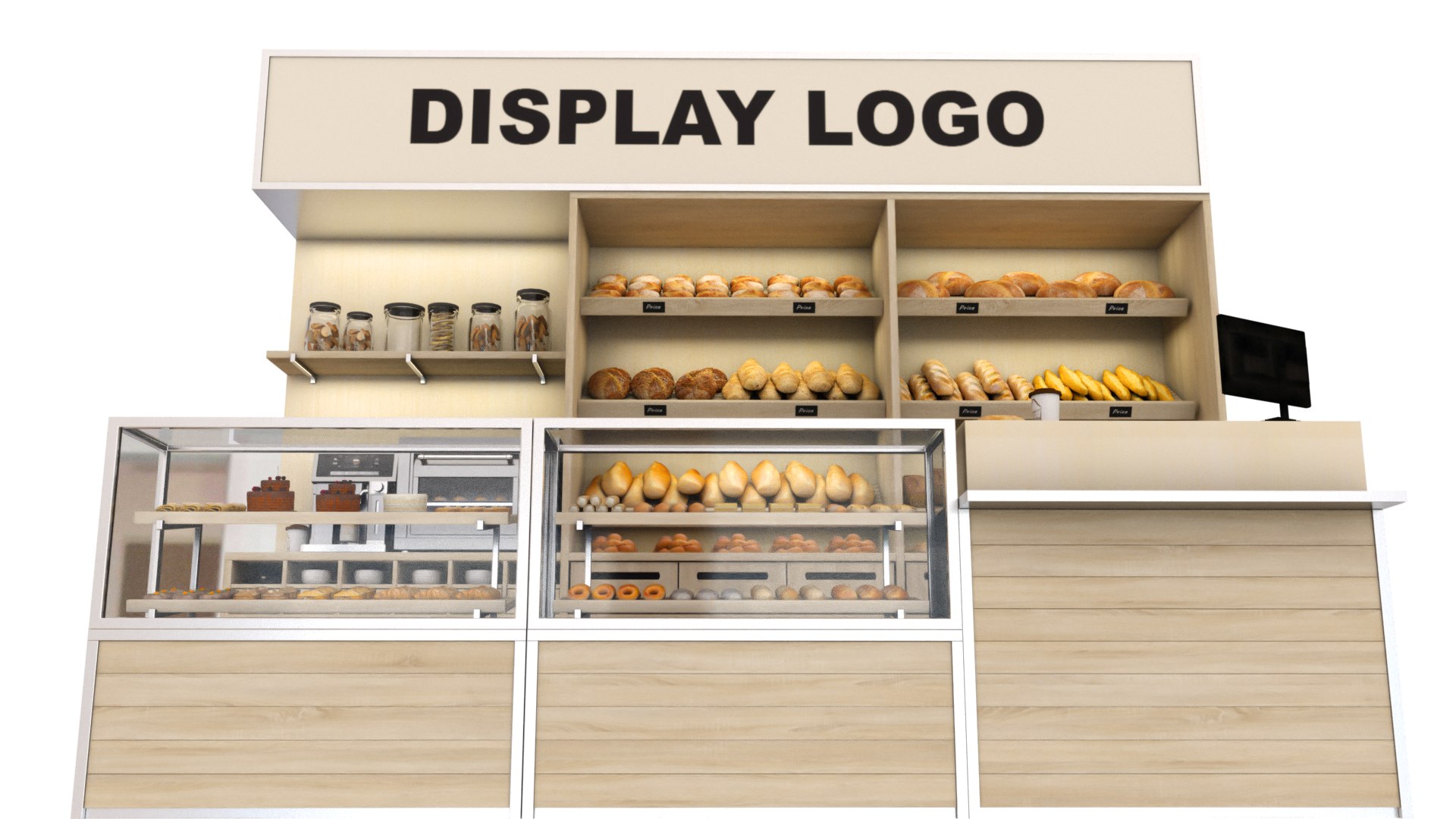 3D Glass Display Cabinet For Bakery - TurboSquid 2184291