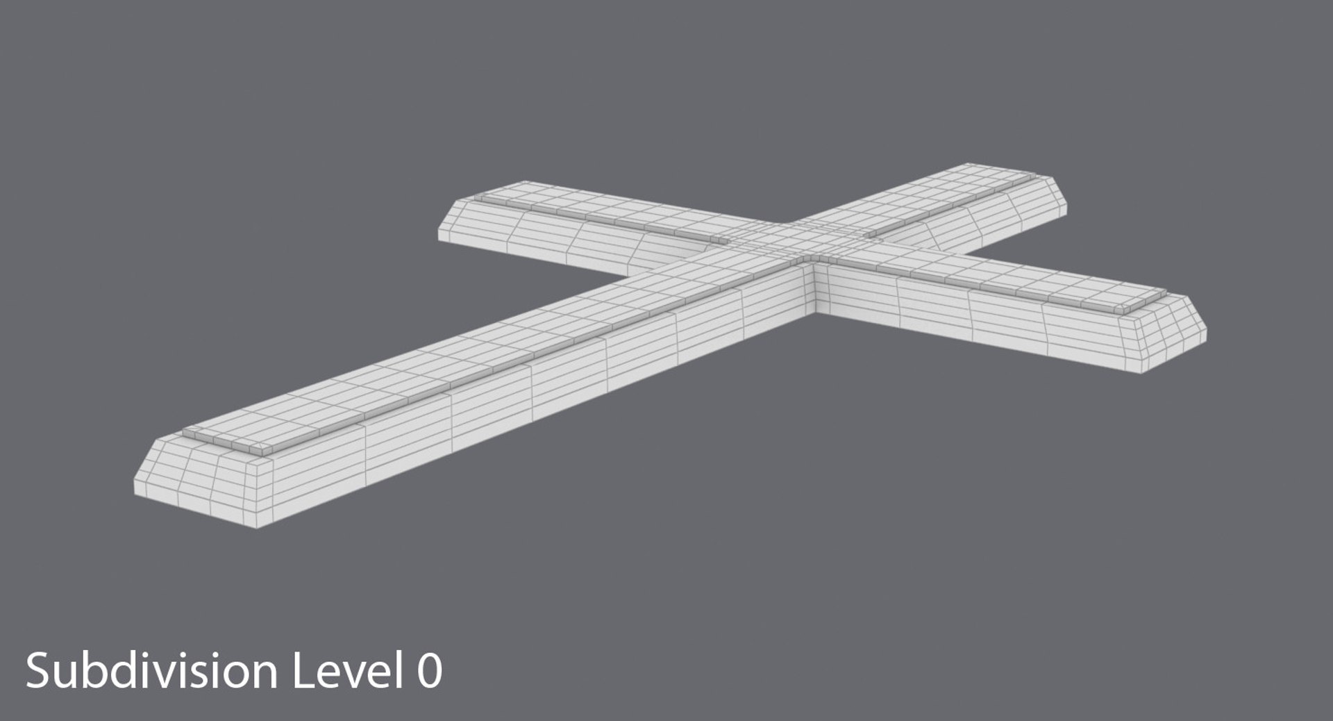 wooden cross 04 3d model