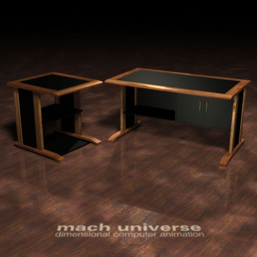 3d Desk Set Model