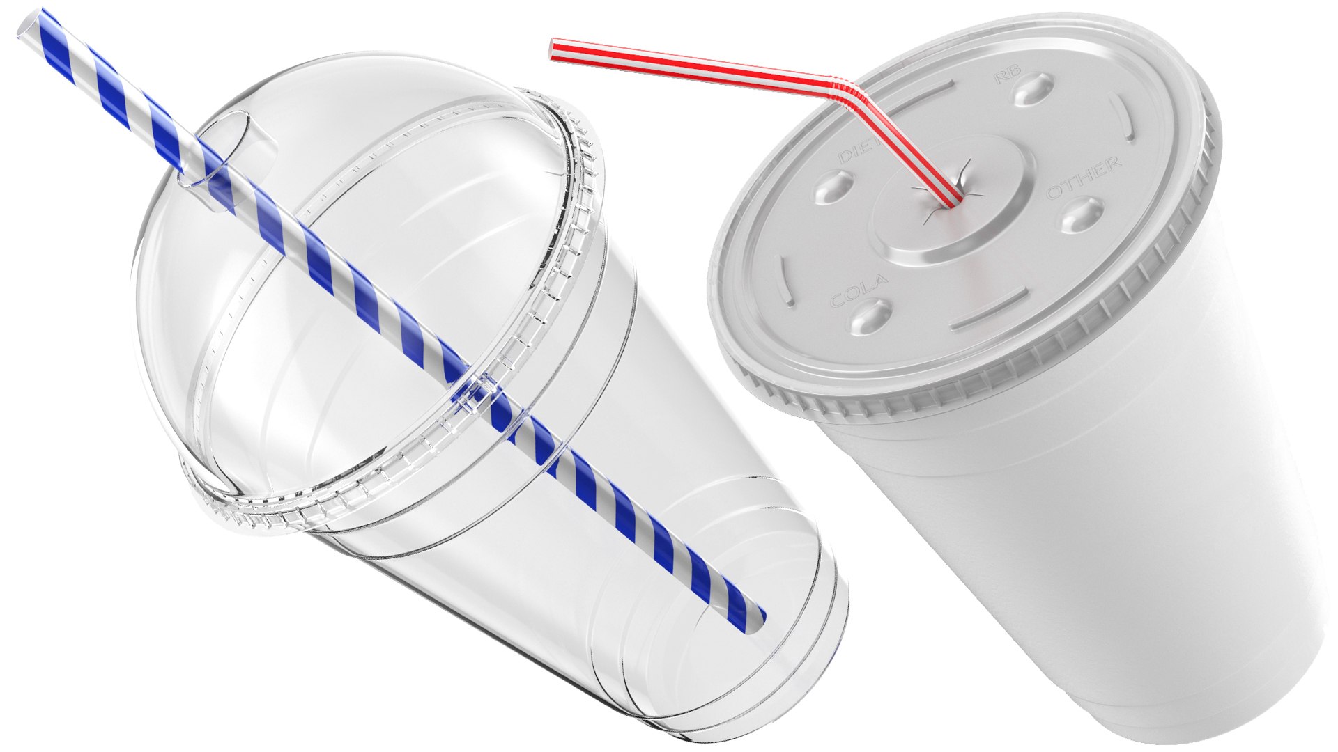 Detailed Plastic And Soda Cup Collection Model - TurboSquid 1949595