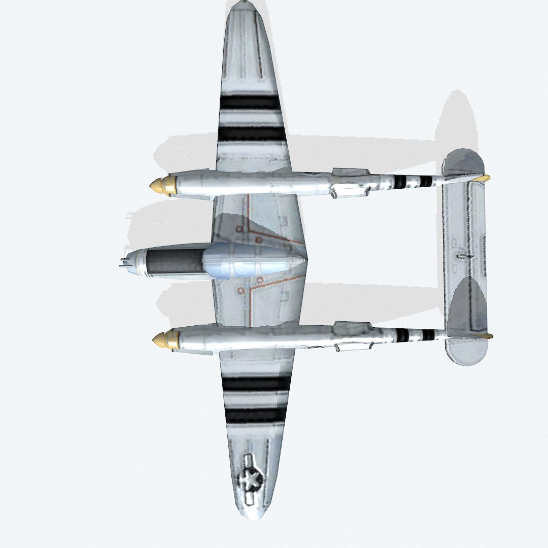 Lockheed P-38 Lightning Fighter Aircraft 3d Model