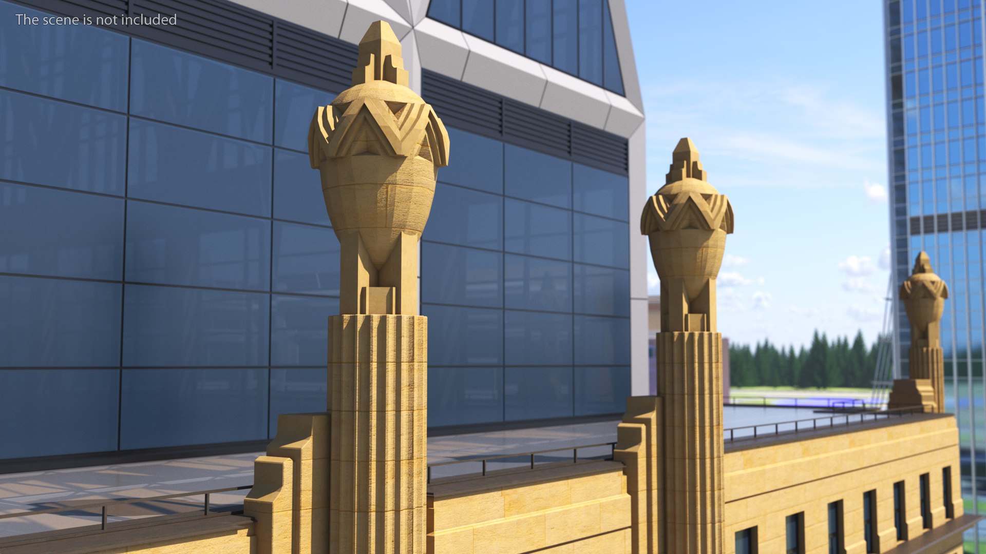 3D Hearst Building Lobby Statues With Column - TurboSquid 2133753