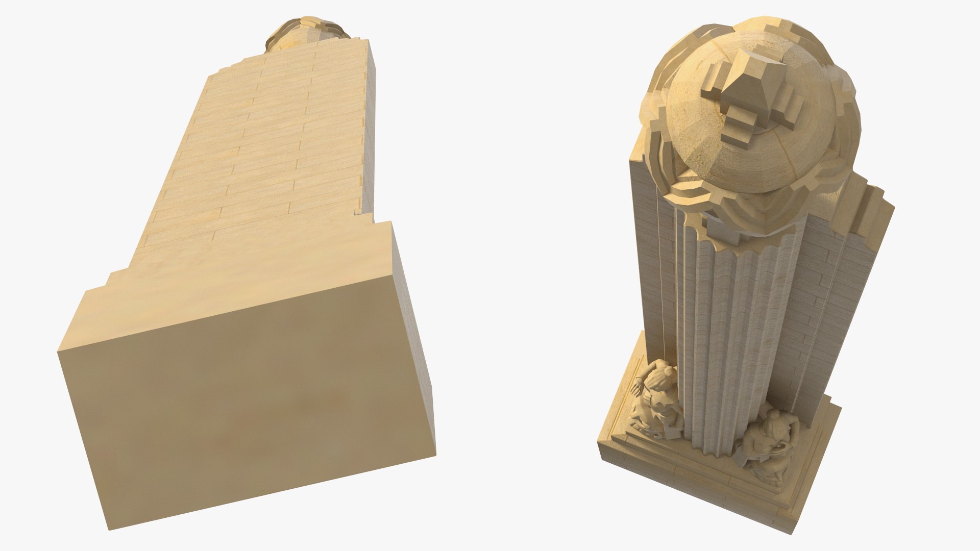 3D Hearst Building Lobby Statues With Column - TurboSquid 2133753