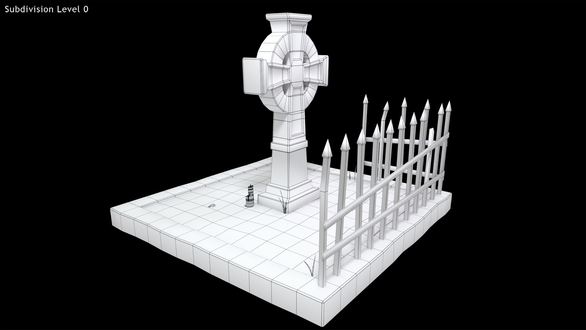 Stylized gravestone celtic cross 3D model - TurboSquid 1576279