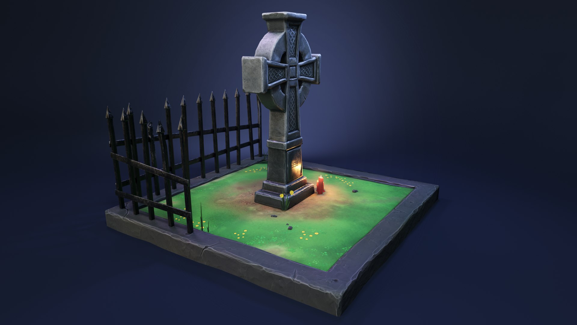 Stylized gravestone celtic cross 3D model - TurboSquid 1576279